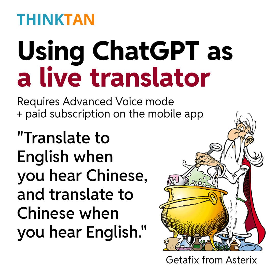 Gen AI potion - Live translation with ChatGPT - ThinkTan